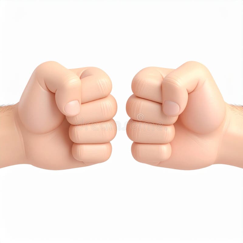 Two Fists Bumping on White Background Stock Illustration - Illustration ...