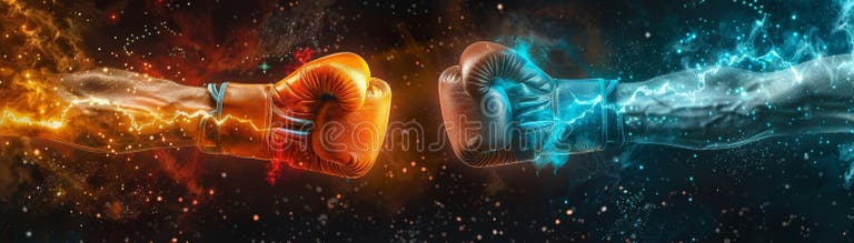 Two Fists, One of Fire and One of Water, Collide in a Dramatic Clash ...