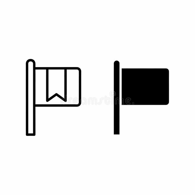 Flag Icons - Outline and Solid Stock Illustration - Illustration of ...