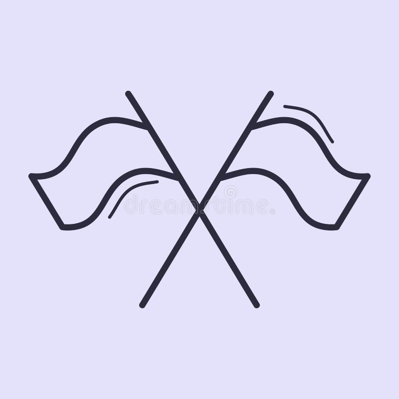 Two Flags Crossed, Doodle Style Sketch Illustration Hand Drawn Flag ...