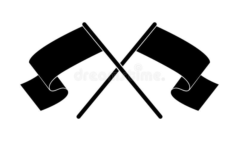 Two Flags Crossed Vector Simple Sign Isolated on White 向量例证 - 插画 包括有 向量 ...