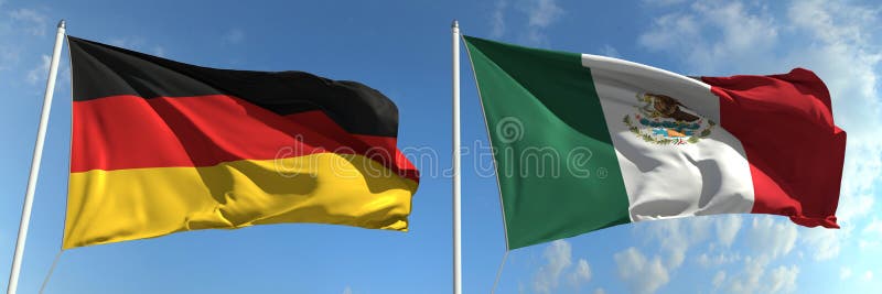 National Flags of Germany and Mexico, 3d Rendering Stock Illustration ...
