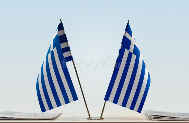 Two flags of Greece stock illustration. Illustration of invest - 134804044