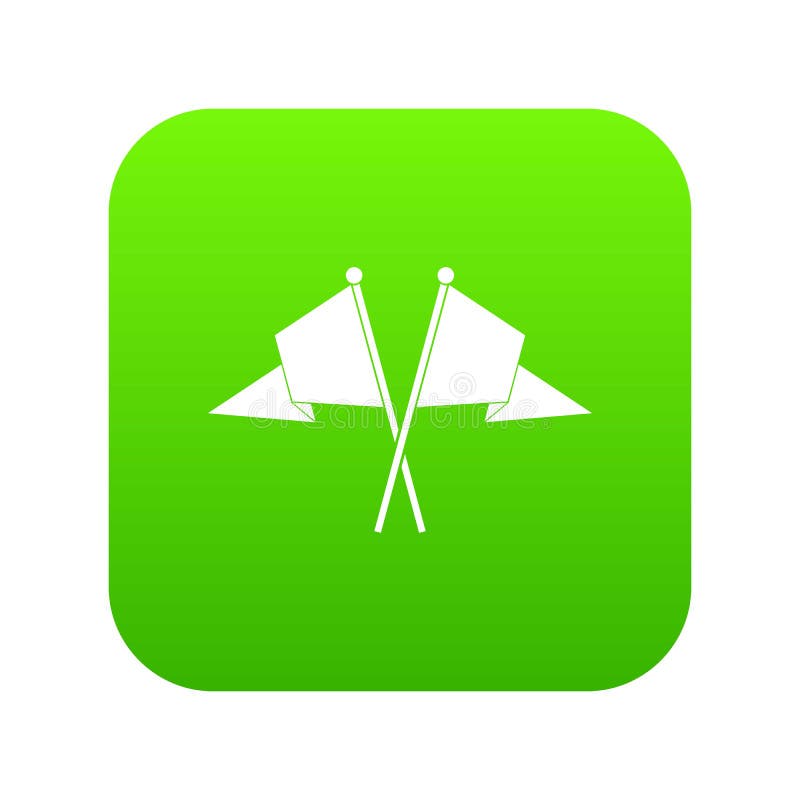Two Flags Icon Digital Green Stock Vector - Illustration of message ...