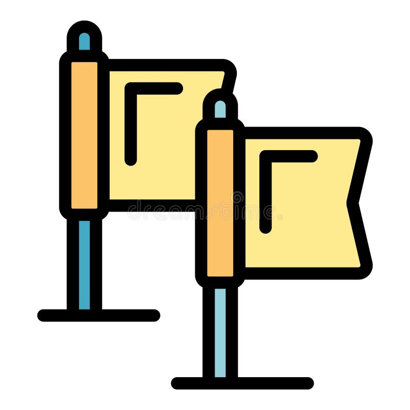 Two Flags Marking Location for Treasure Hunting Stock Vector ...