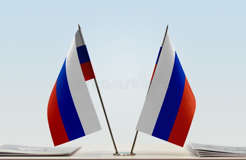 Two flags of Russia stock image. Image of alliance, national - 134804365