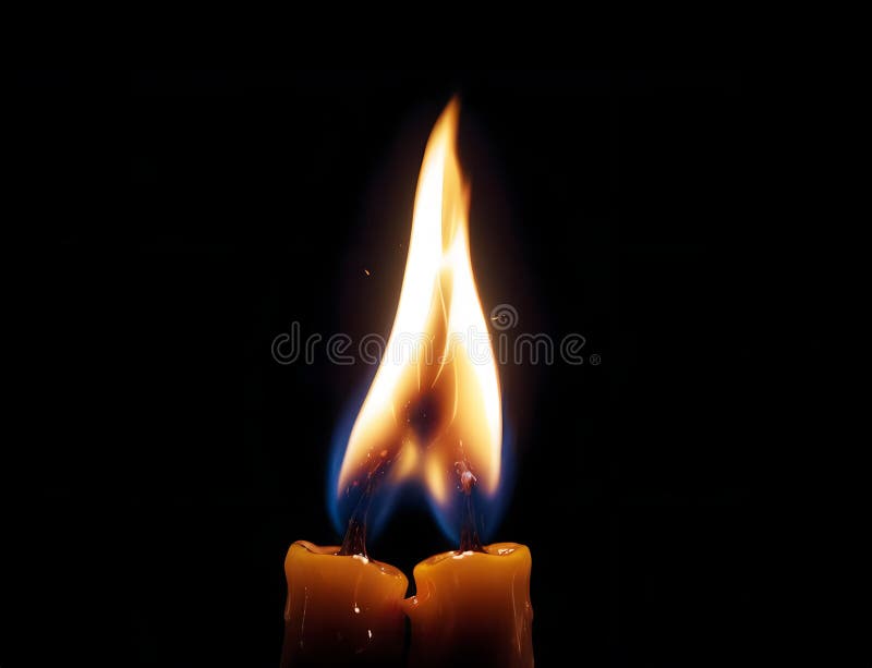 Two Flames from a Candle Merging Together Stock Illustration ...
