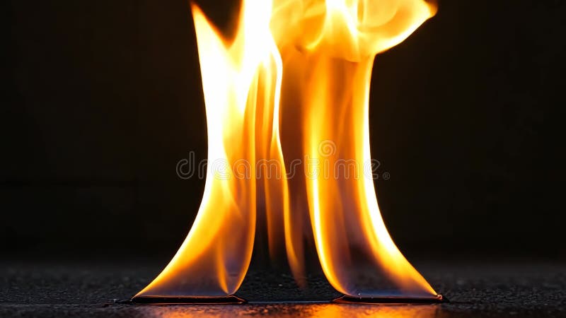 A Close Up of a Fire Flame on a Black Background Stock Footage - Video ...