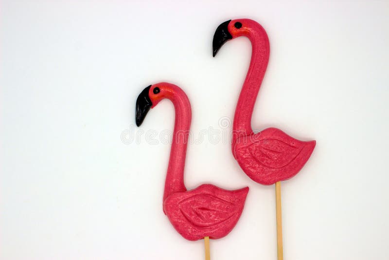 Two Flamingo-shaped Lollipop Candies Stock Photo - Image of flamingo ...