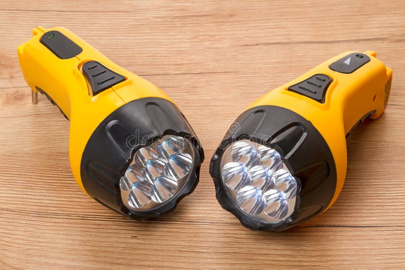 Two Flashlight in Yellow Case Stock Image - Image of color, yellow ...