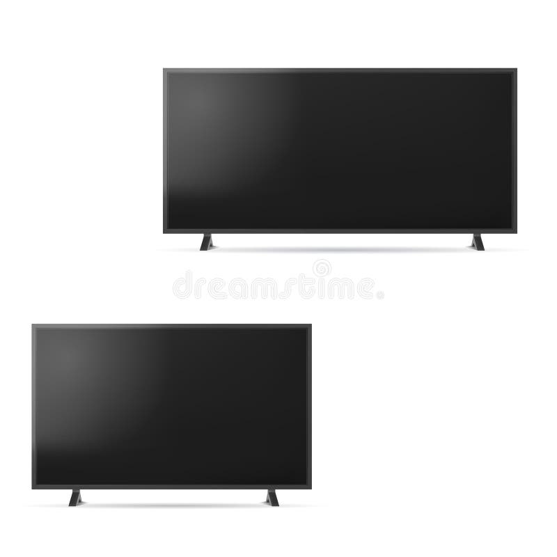 Two Flat-screen Televisions, One Larger and One Smaller. Vector Stock ...