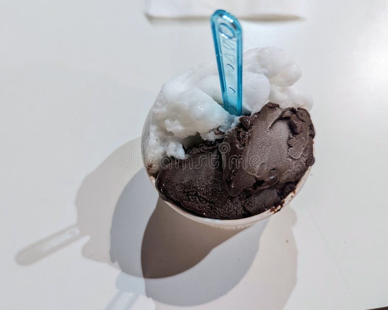 Two flavours ice-cream stock photo. Image of flavours - 332445976