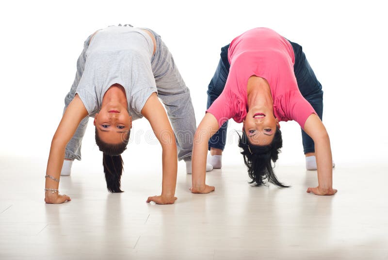 Two Flexible Women Doing Back-bend Stock Image - Image of energy ...