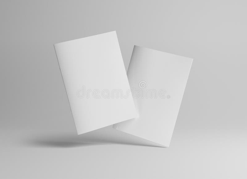 Two Floating Magazine Covers Mockup on White Background with Soft ...