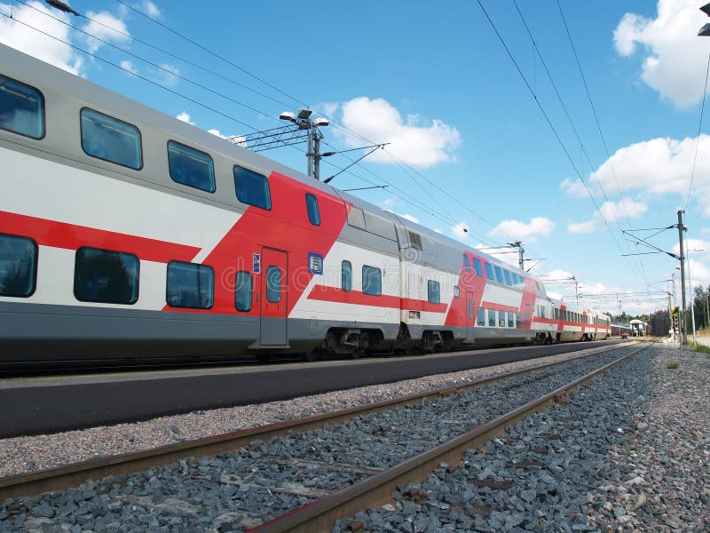 Two floor passenger train stock photo. Image of summer - 1285018