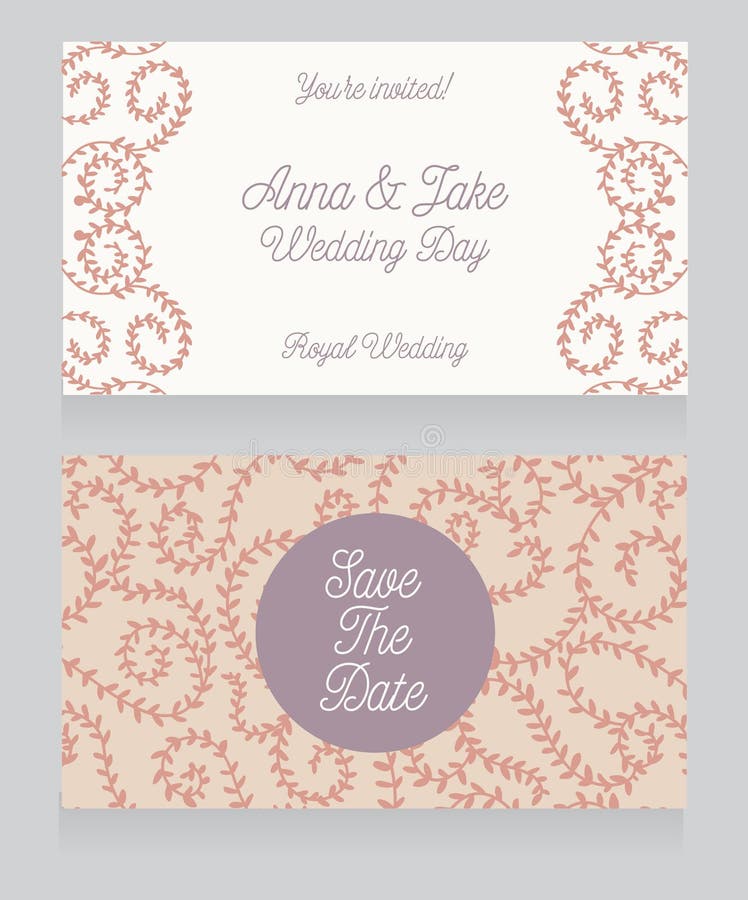Two Floral Wedding Cards, Beautiful Romantic Design Stock Vector ...