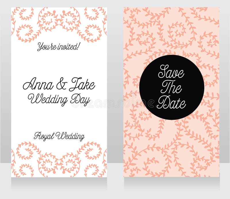Two Floral Wedding Cards, Beautiful Romantic Design Stock Vector ...