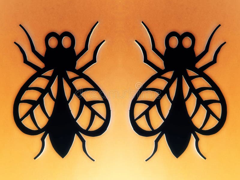 Two fly. Paper cutting. stock image. Image of insect - 40583207