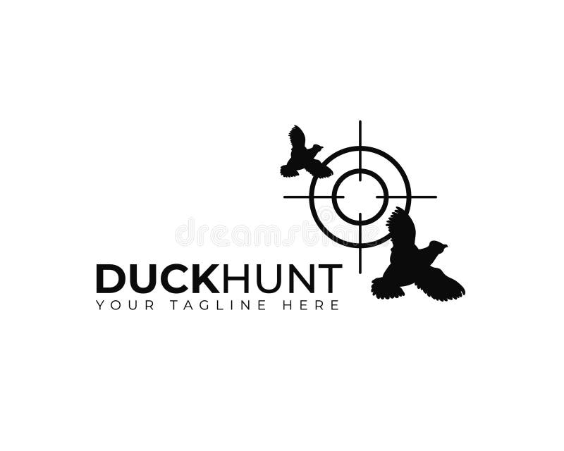 Two Flying with Aim Target Shoot for Duck Hunt Logo Stock Vector ...