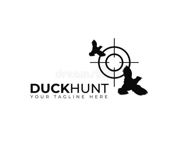 Two Flying with Aim Target Shoot for Duck Hunt Logo Stock Vector ...