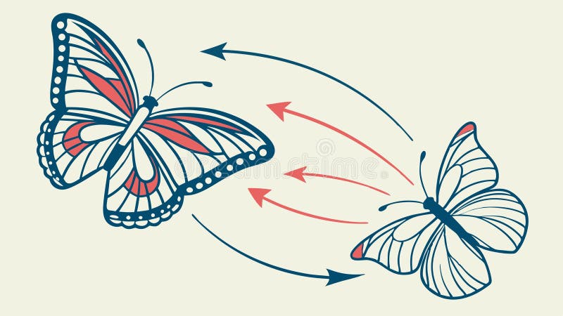 Two Flying Butterflies Representing Change and Transformation. Nature ...