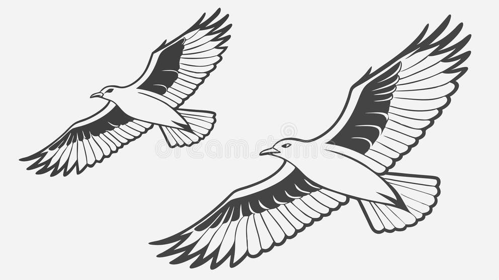 Two Flying Eagles Vector Graphic, Vector Design Generative AI Stock ...
