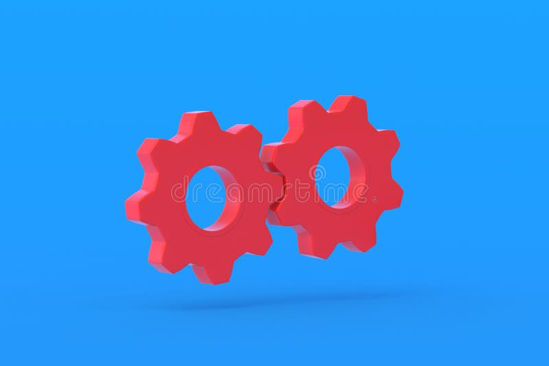 Gears on Blue Background. Engineering Technology Stock Illustration ...