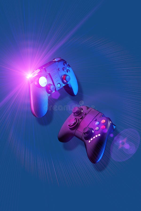 Two flying joysticks. stock photo. Image of controller - 188037166
