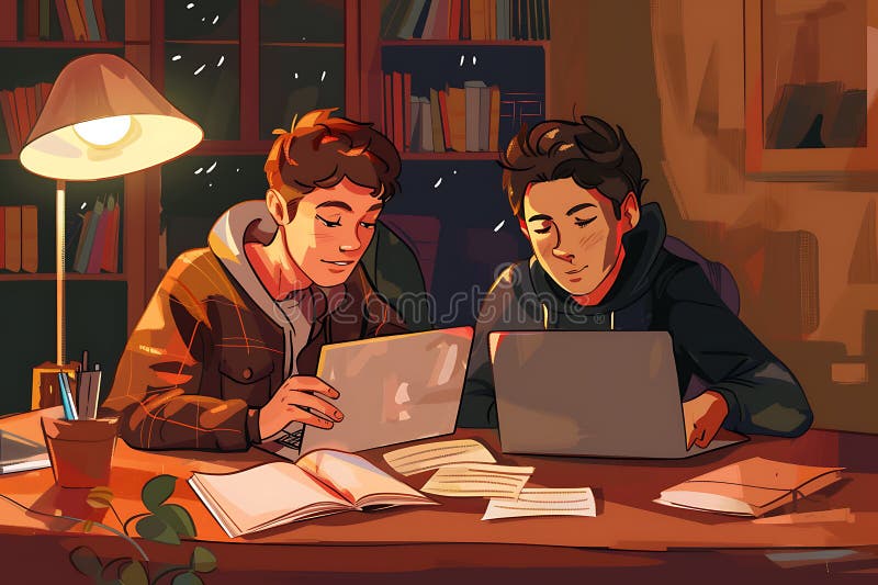 Two Students Books Stock Illustrations – 333 Two Students Books Stock ...