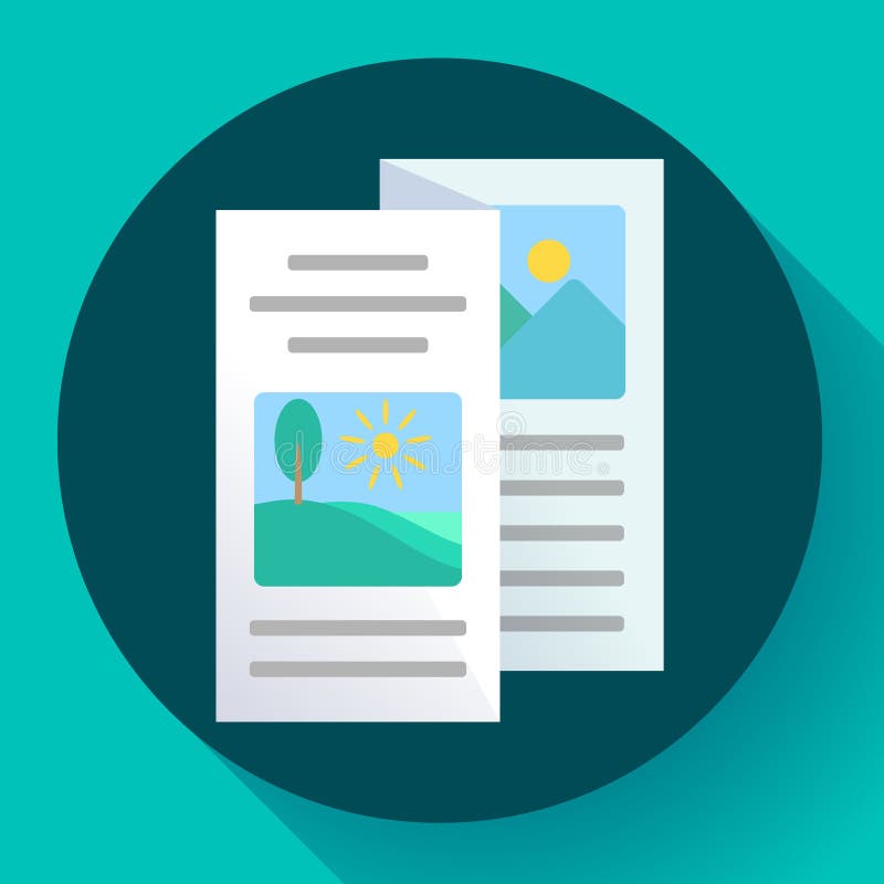 Two-fold Brochure Icon Flat Style Vector Illustration Stock Vector ...