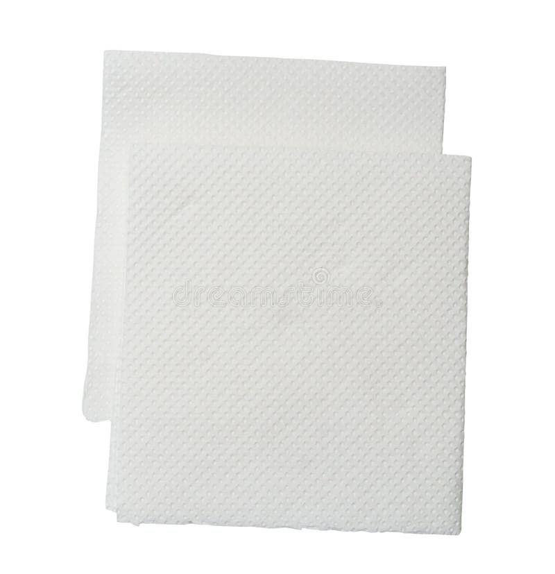 Top View of Two Folded Pieces of White Tissue Paper or Napkin in Stack ...