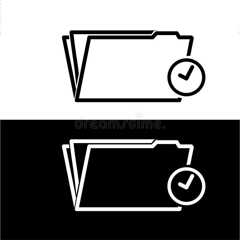 Pending Folder Icon in Black and White Stock Vector - Illustration of ...