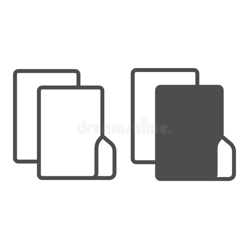 Two Folders Moving Line and Solid Icon, Windows Pack Concept. Vector ...