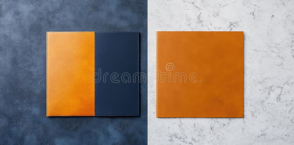 Two Folders for Presentation on Textured Background in Contrasting ...