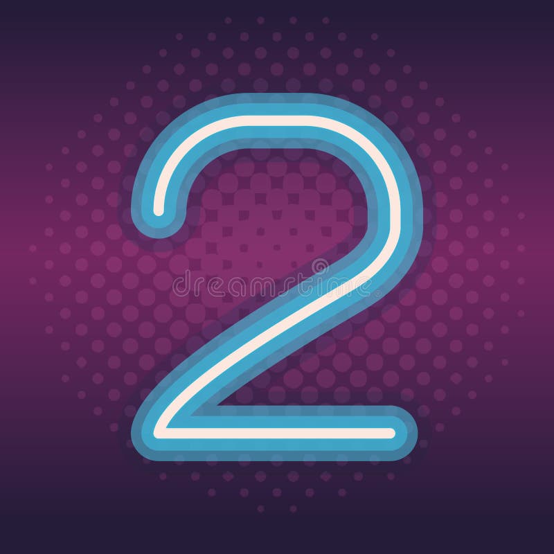 Two font number neon stock vector. Illustration of data - 147237733