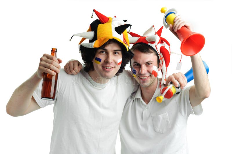 Two football fans stock image. Image of soccer, male - 20330389