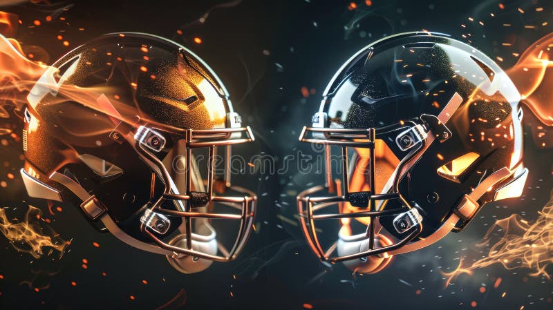 Two Football Helmets Face Off in a Dramatic, Fiery Showdown ...