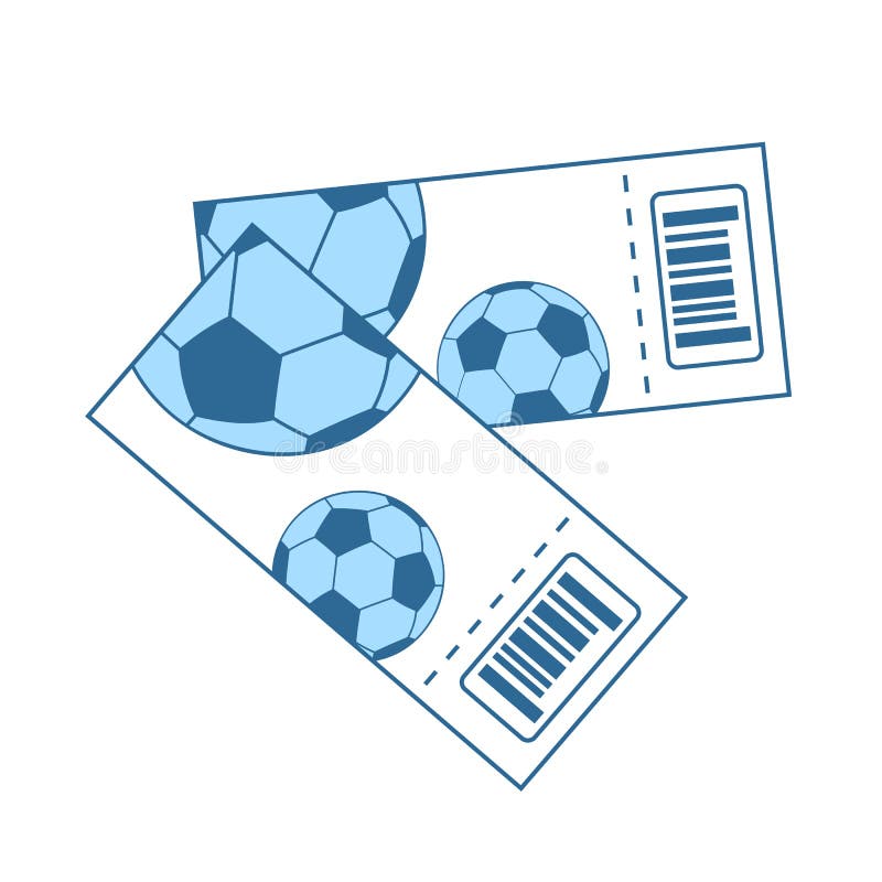 Two Football Tickets Icon stock vector. Illustration of isolated ...