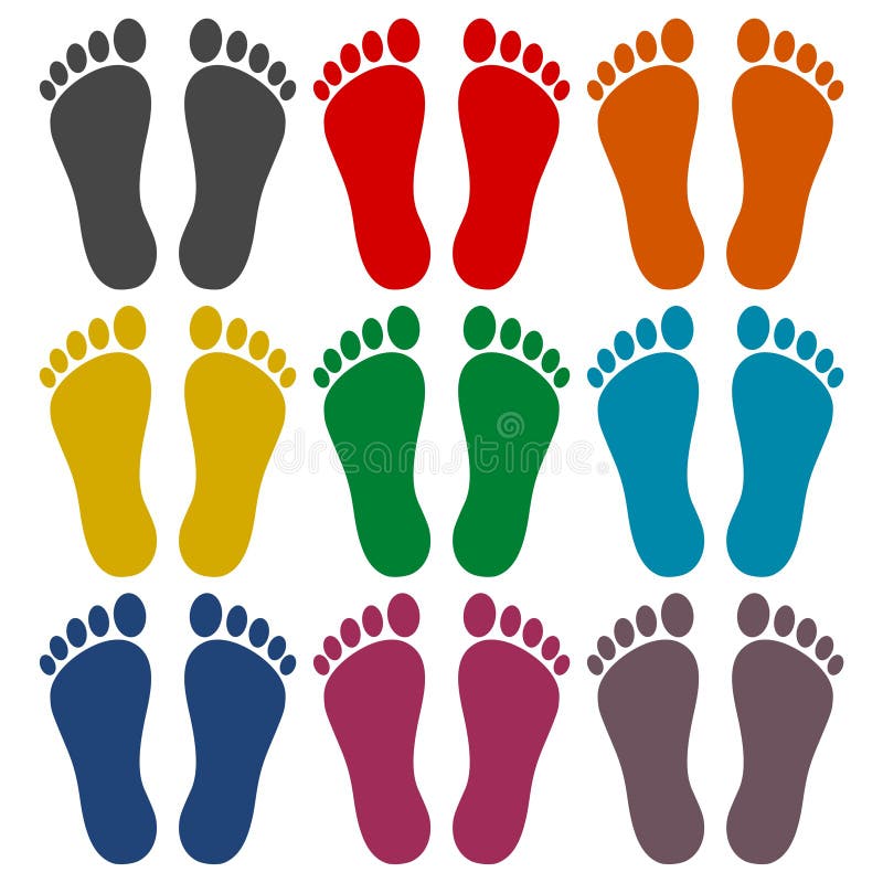 Two Footprint Icons Set with Long Shadow Stock Vector - Illustration of ...