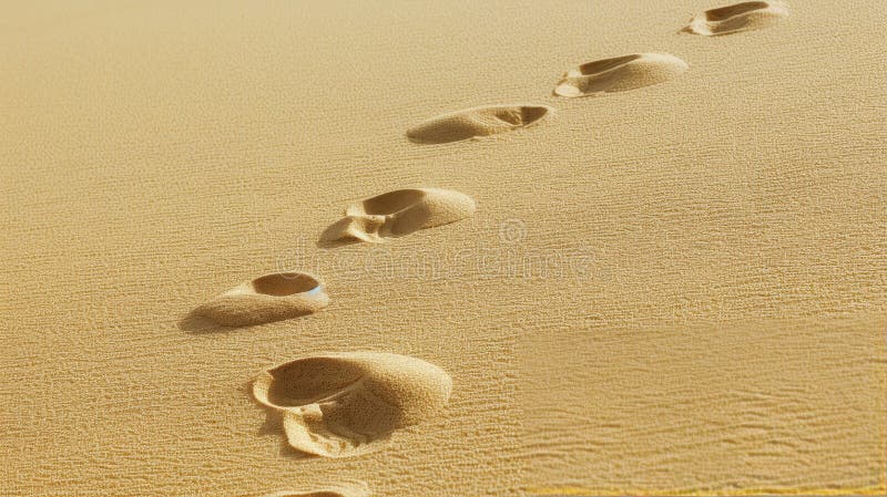 Two Footprints in the Desert Sand Stock Photo - Image of vast ...