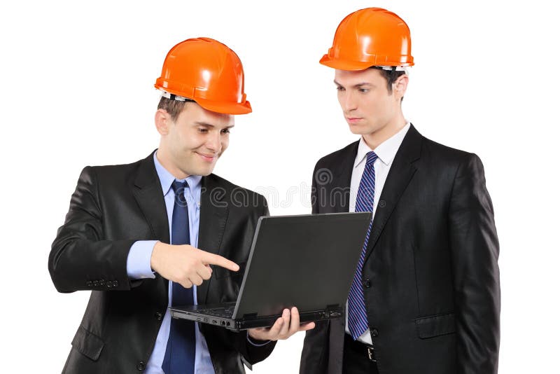 Foremen Looking at Construction Site Stock Photo - Image of caucasian ...