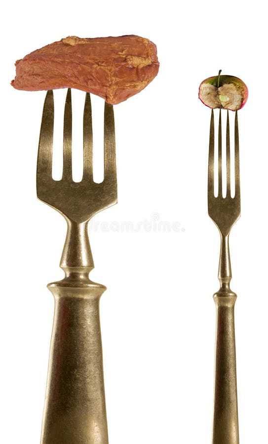 Two fork with food. stock image. Image of bacon, utensil - 13062457