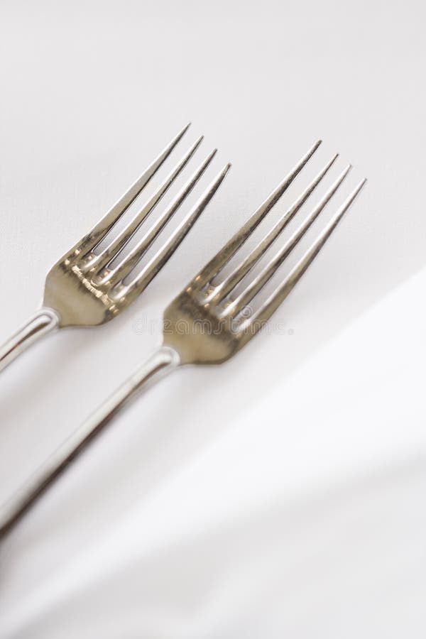 Forks on Table stock image. Image of still, pair, focus - 12989811