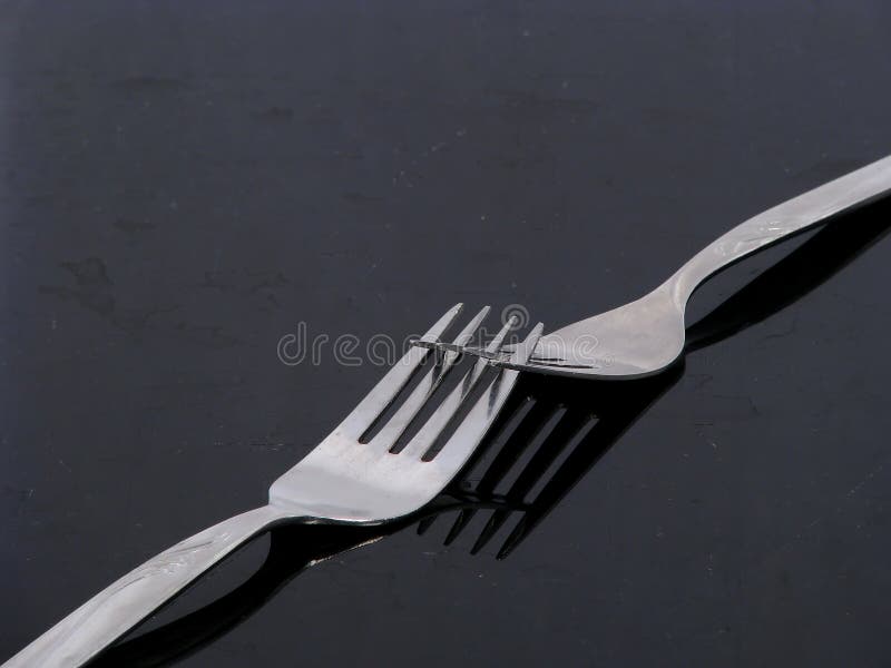 Two forks stock image. Image of metal, dish, equipment - 6044409