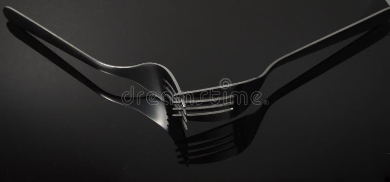 Two Forks Display Crossing Each Other Stock Image - Image of salad ...