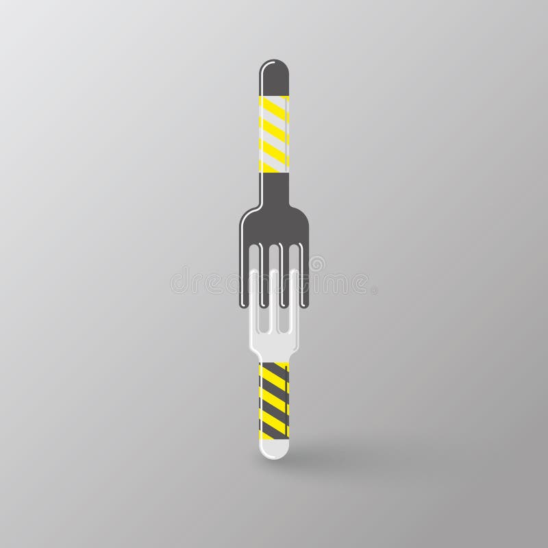 Two Forks Icon Vector, Pictogram Isolated on Orange Dropped Background ...