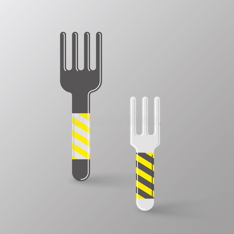 Two Forks Icon Vector, Pictogram Isolated on Orange Dropped Background ...