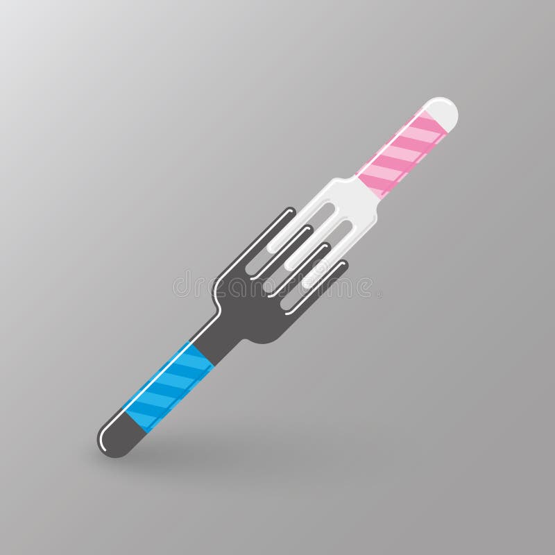 Two Forks Icon Vector, Pictogram Isolated on Orange Dropped Background ...