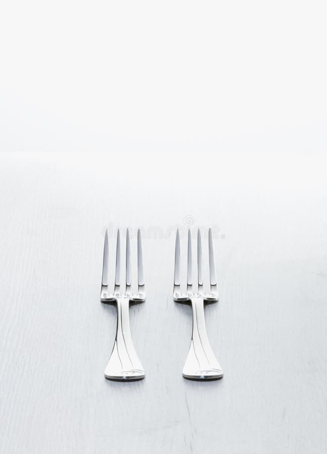 Two Forks Restaurant Standing Stock Photo - Image of silverware ...