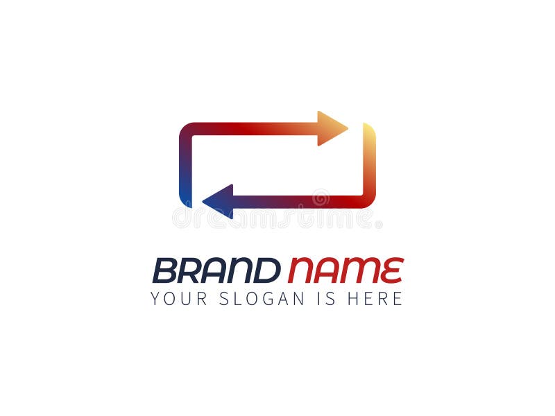 Two Forward and Backward Arrows, Abstract Business Logo Icon Design ...